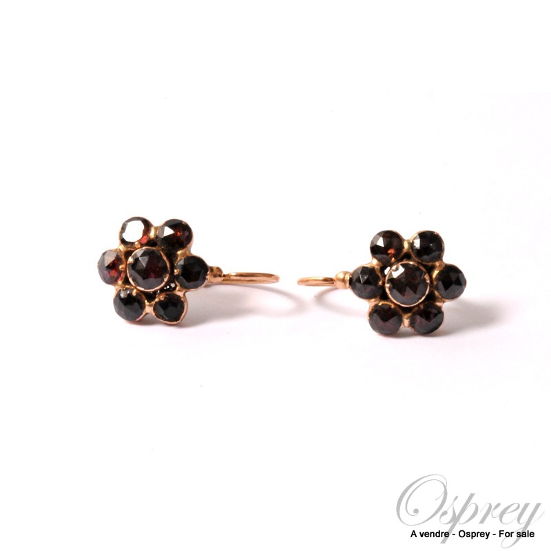 Garnet earrings Osprey Paris